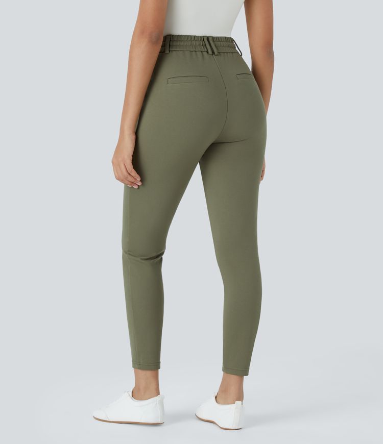 Women’s Halara Flex™ Mid Rise Drawstring Side Pocket Ankle Length Work ...