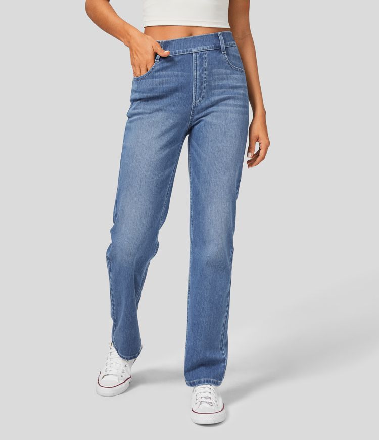 Women’s Halara Flex™ High Waisted Multiple Pockets Straight Leg Washed ...