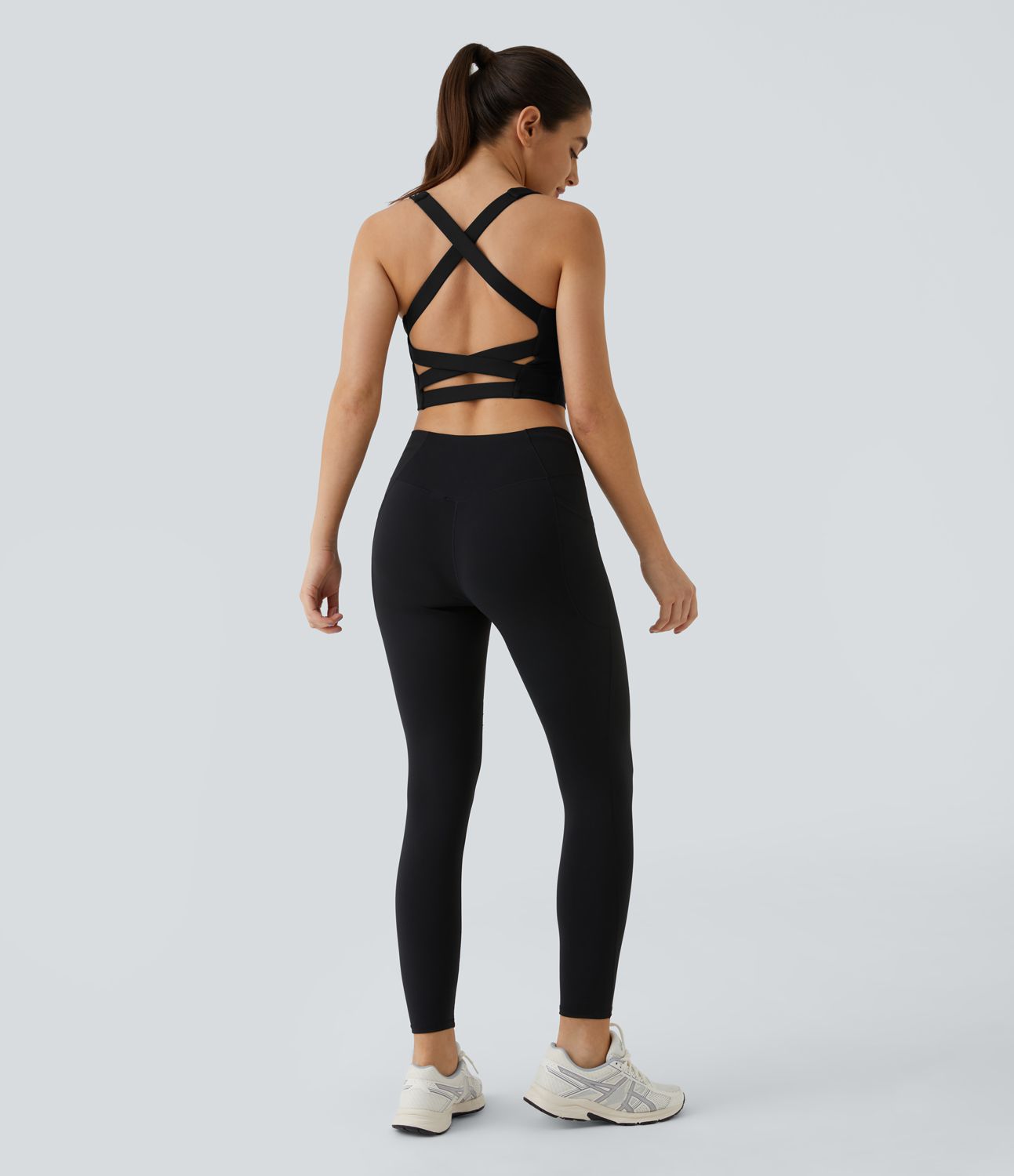 Womens Softlyzero™ Airy Square Neck Backless Crisscross Cropped Cool