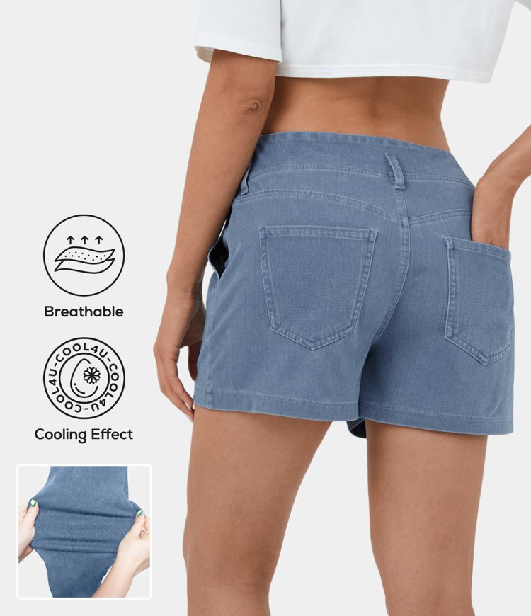 Women’s HalaraMagic™ High Waisted V Shaped Waistband Button Pockets ...