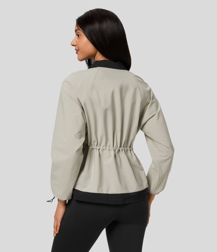 Wholesale Waterproof Collared Zipper Long Sleeve Adjustable Drawcord ...