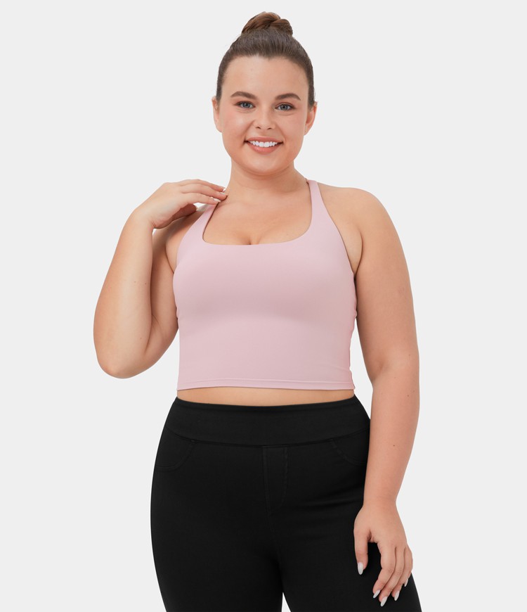 Women’s Crisscross Backless Cropped Yoga Plus Size Tank Top - Halara