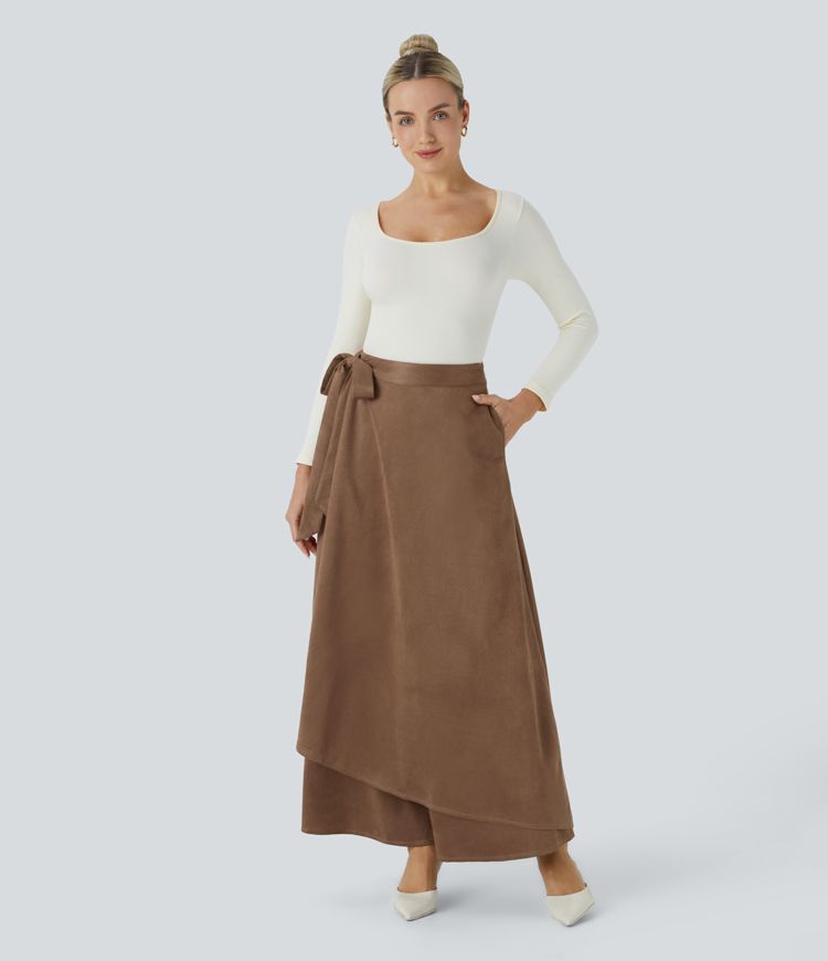 Suede tie skirt store