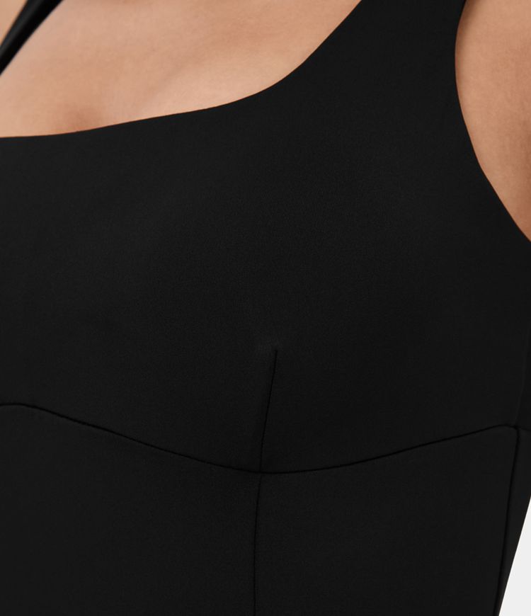 Womens Softlyzero™ Airy Backless Twisted Contrast Lace 2 In 1 Flare
