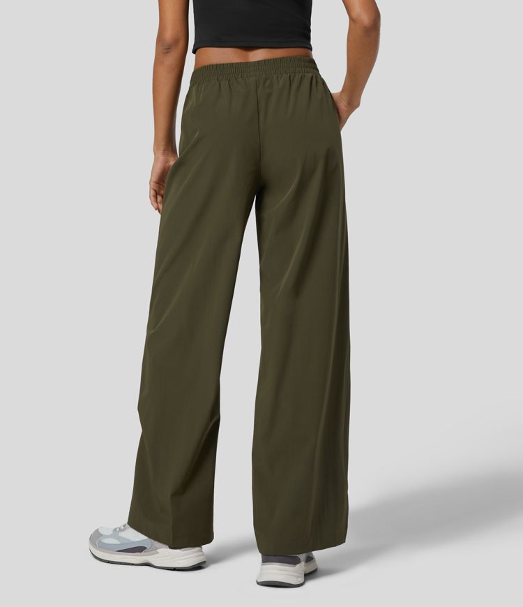 Women’s Low Rise Side Pocket Adjustable Drawcord Casual Pants - Halara