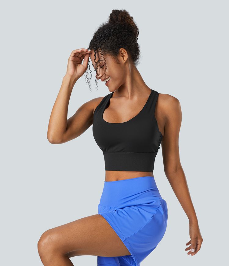 Women’s Medium Support U Neck Adjustable Hook Running Sports Bra A-C ...