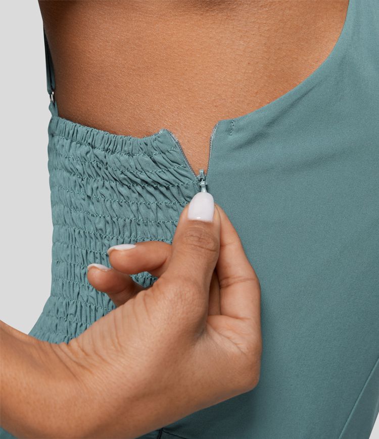 Women’s Breezeful™ Adjustable Strap Backless Shirred Invisible Zipper ...