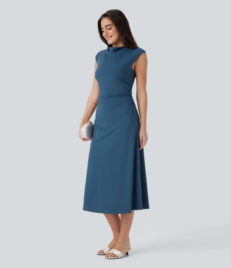 Women’s Softlyzero™ Airy Sleeveless Keyhole Back Ruched Slim Midi Cool ...
