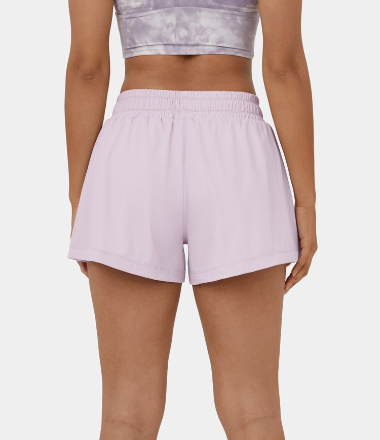 Women’s Mid Rise Drawstring Side Pocket 2-in-1 Casual Shorts 3'' - HALARA