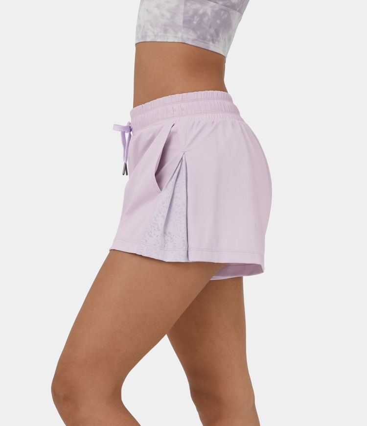 Women’s Mid Rise Drawstring Side Pocket 2-in-1 Casual Shorts 3'' - HALARA