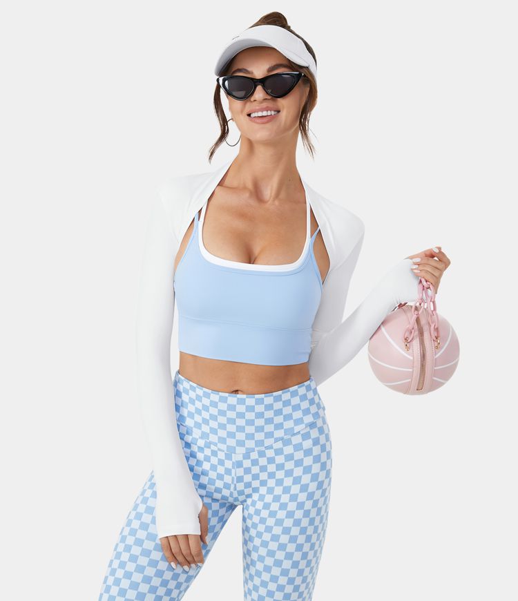 Womens Softlyzero™ Airy Solid Thumb Hole Long Sleeve Cropped Cool