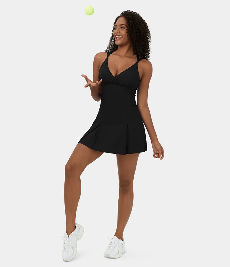 Women’s Adjustable Strap Backless Cut Out Mini Tennis Active Dress - Halara