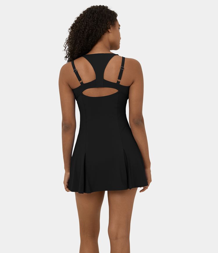Women’s Adjustable Strap Backless Cut Out Mini Tennis Active Dress - Halara