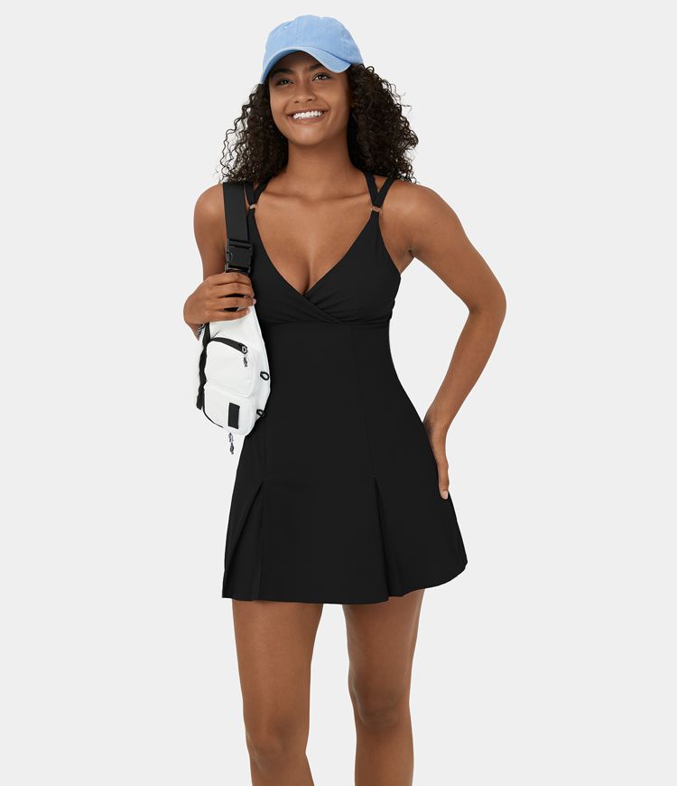 Women’s Adjustable Strap Backless Cut Out Mini Tennis Active Dress - Halara