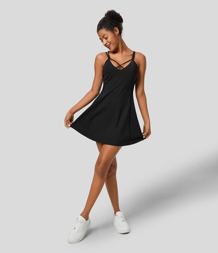 Womens Softlyzero™ Plush Crisscross Backless 2 In 1 Pocket Mini Slip