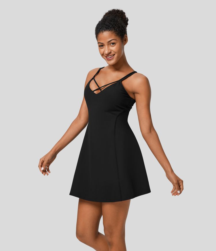 Womens Softlyzero™ Plush Crisscross Backless 2 In 1 Pocket Mini Slip