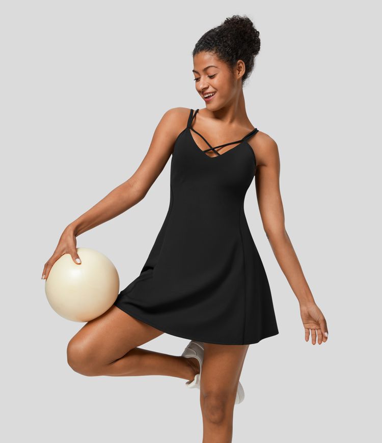 Womens Softlyzero™ Plush Crisscross Backless 2 In 1 Pocket Mini Slip