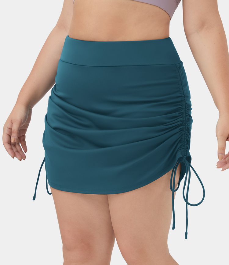 Women’s Mid Rise Side Drawstring 2-in-1 Plus Size Skirt - Halara