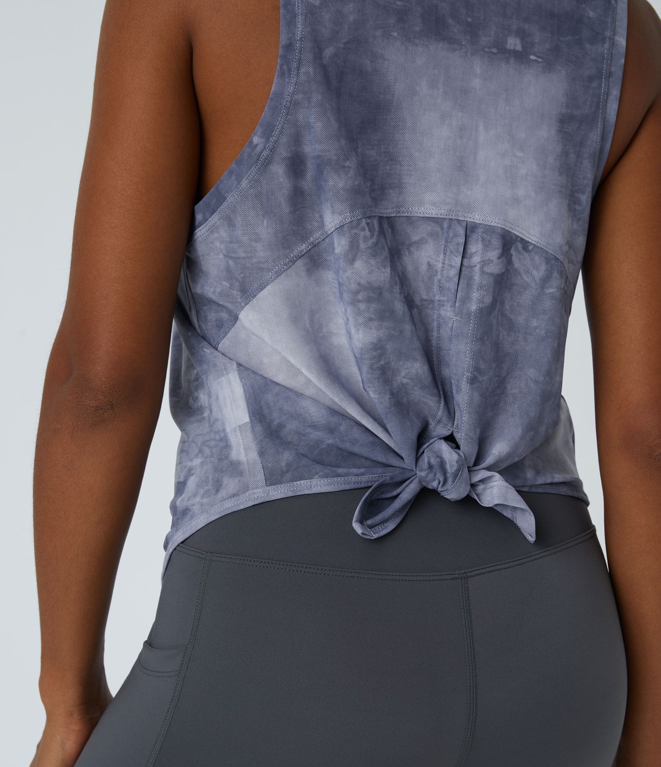 Women’s Sheer Sleeveless Split Tie Back Top-No Sports Bra - Halara