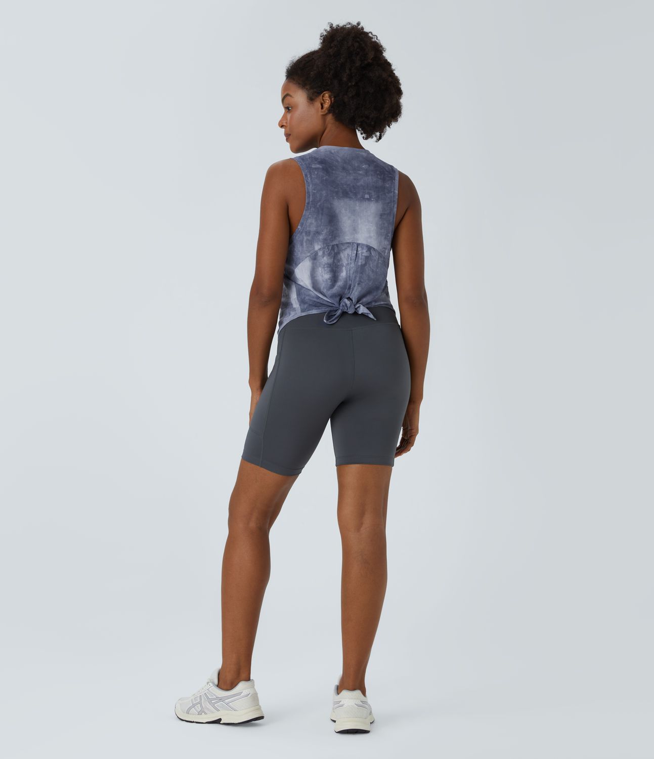 Women’s Sheer Sleeveless Split Tie Back Top-No Sports Bra - Halara