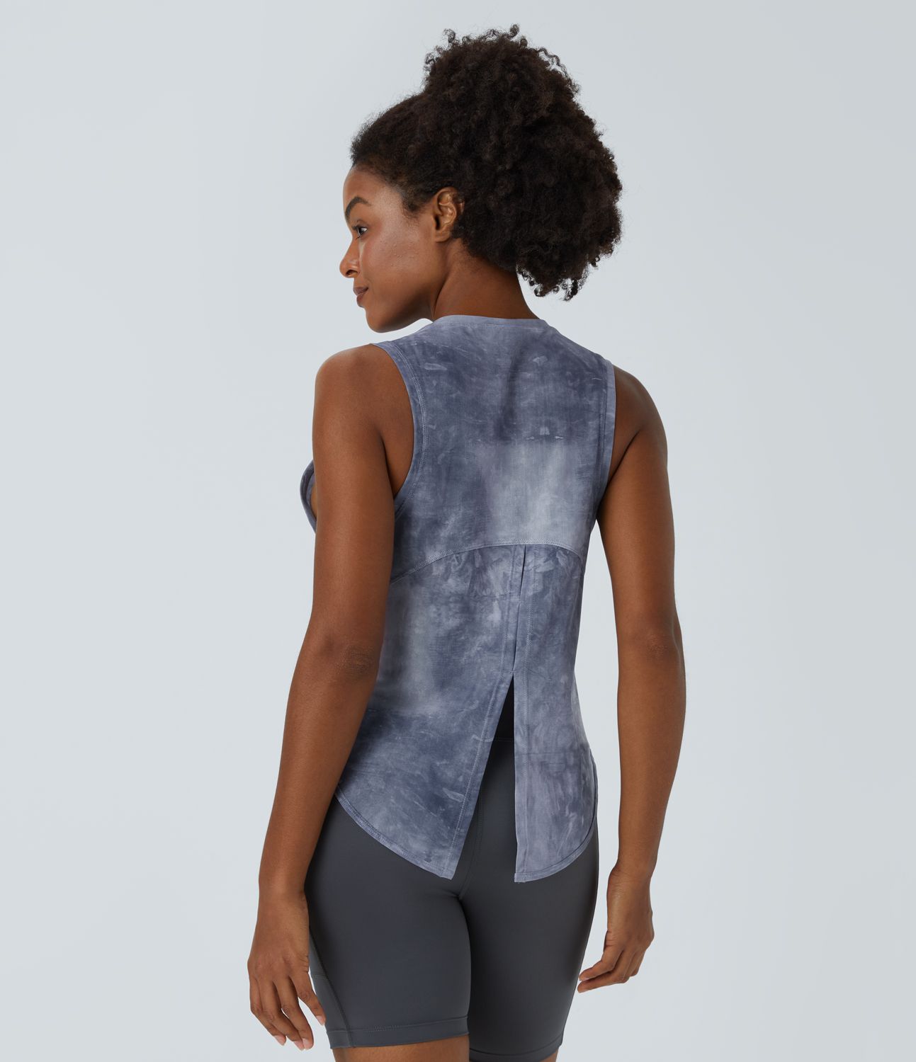 Women’s Sheer Sleeveless Split Tie Back Top-No Sports Bra - Halara