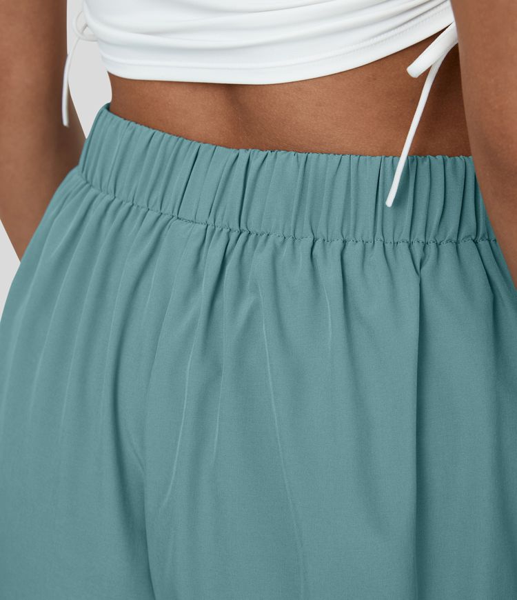 Women’s Breezeful™ High Waisted Lace Up Ruffle Flowy Quick Dry Casual ...