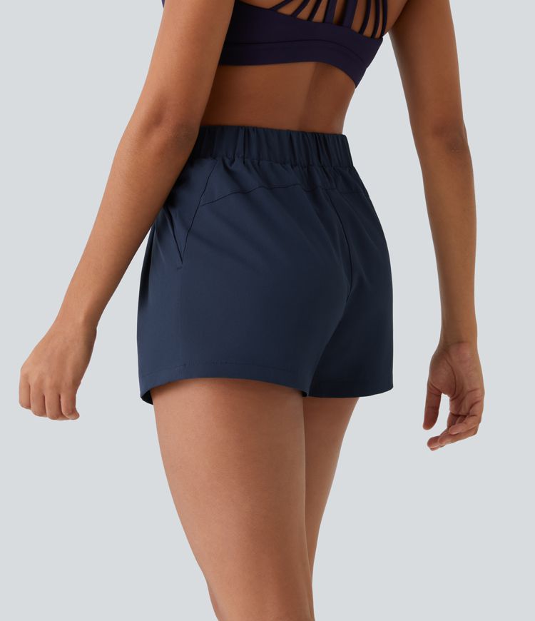 Wholesale Mid Rise Elastic Waistband Drawstring Ruched Side Pocket ...