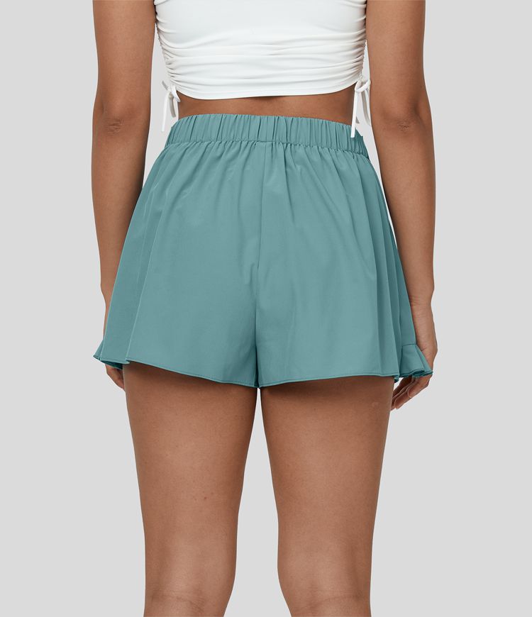 Women’s Breezeful™ High Waisted Lace Up Ruffle Flowy Quick Dry Casual ...