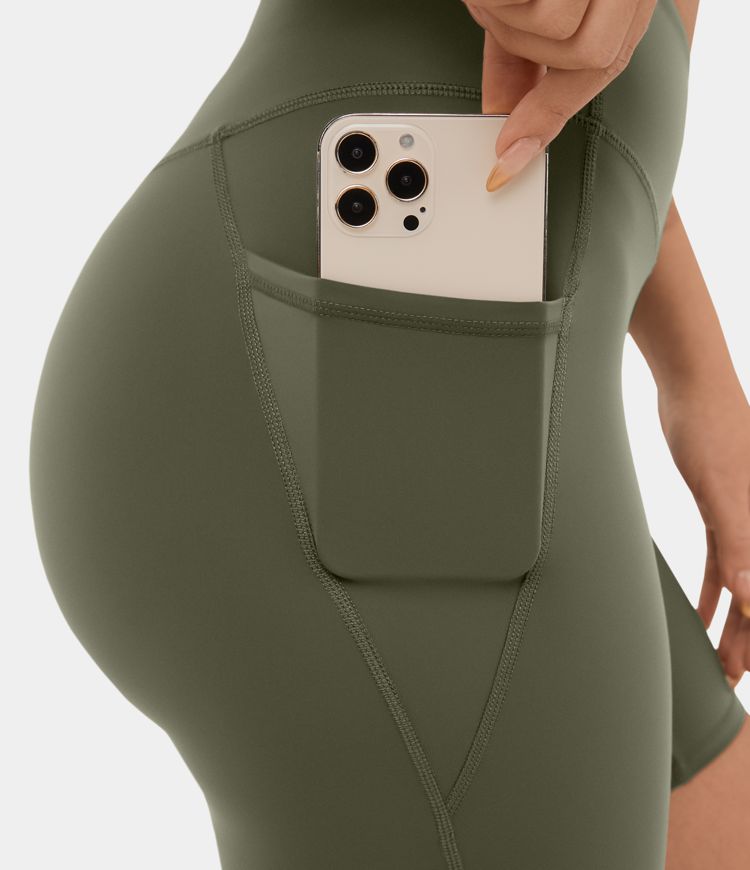 Women’s Softlyzero™ Plush High Waisted V Shaped Side Pocket Yoga Biker ...