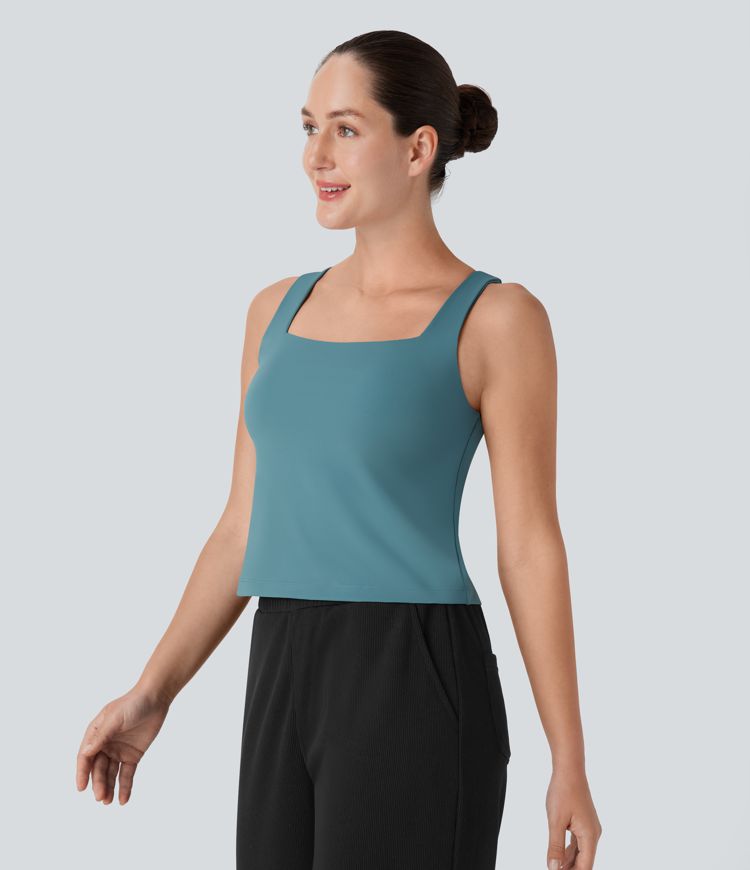 Women’s Softlyzero™ Airy Square Neck Lift Up Cool Touch Yoga Tank Top ...