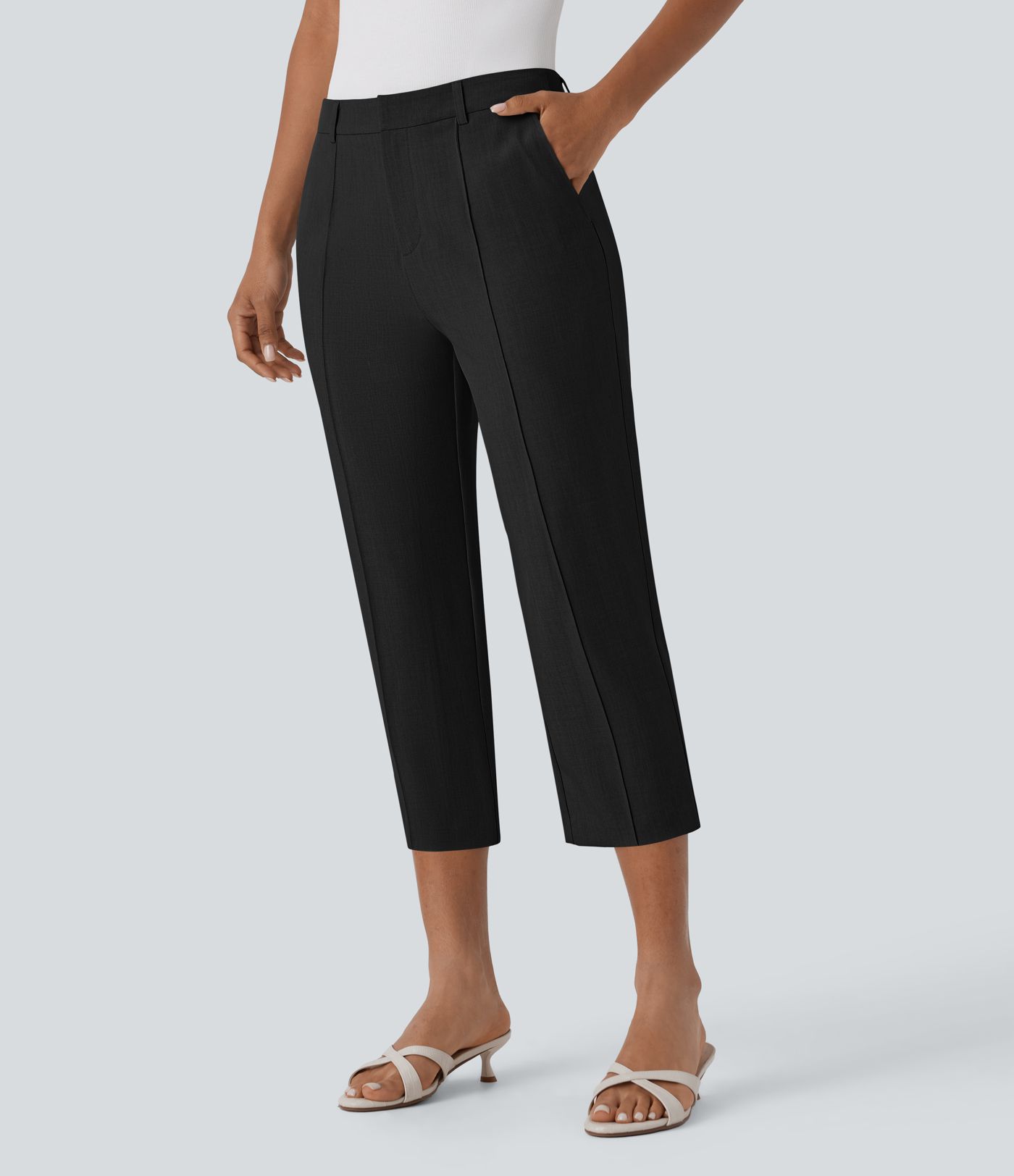 capri pants side zip