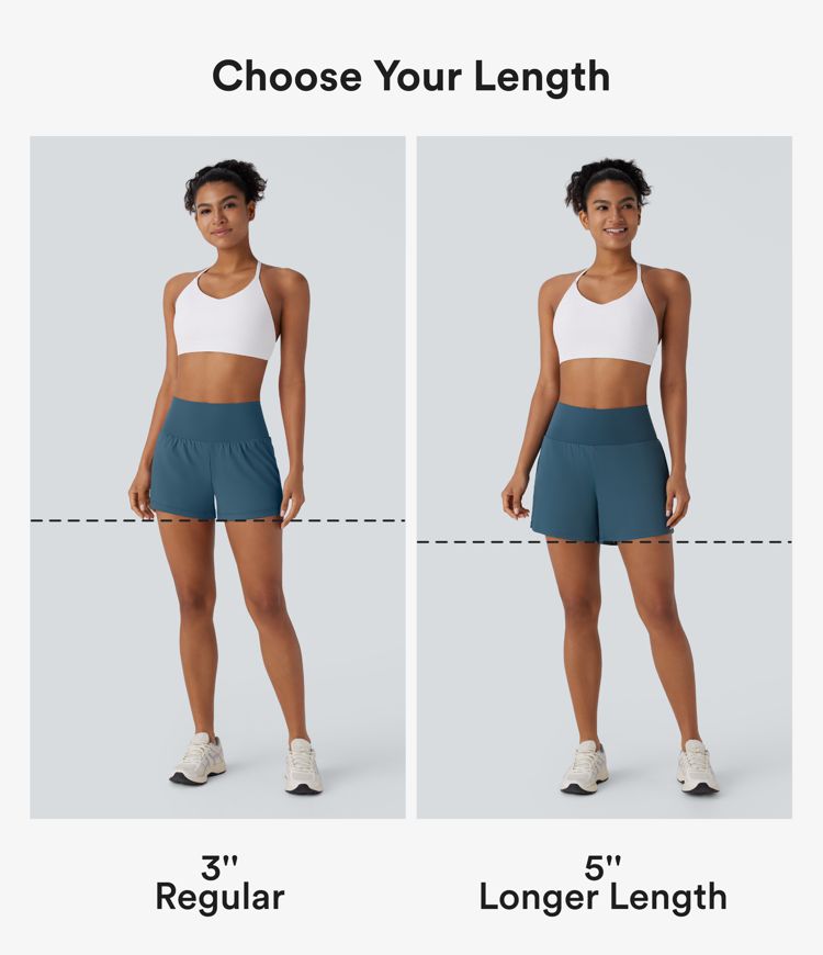 Women’s Super High Waisted Back Pocket & Side Hidden Pocket 2-in-1 Yoga ...